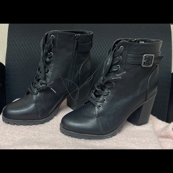 Shoes | Torrid Stacked Heel Combat Boot | Poshmark